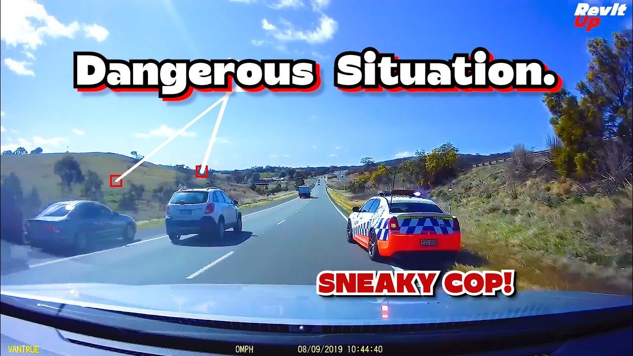Sneaky Patrol Car Causes Dangerous Situation While Pulling Out For ...