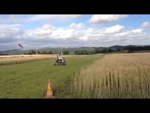 SIDE-BY-SIDE Gyrocopter - prerotator test - YouTube