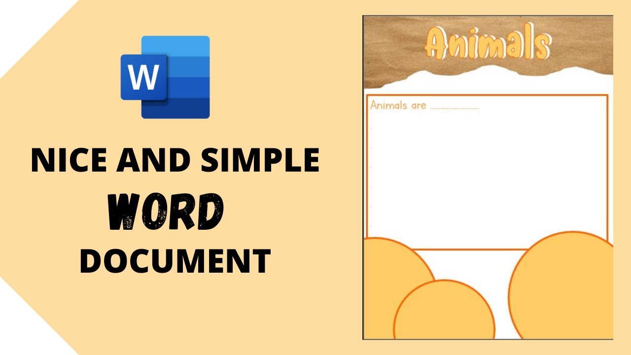 nice and simple word document /// EASY TO DO !! - YouTube