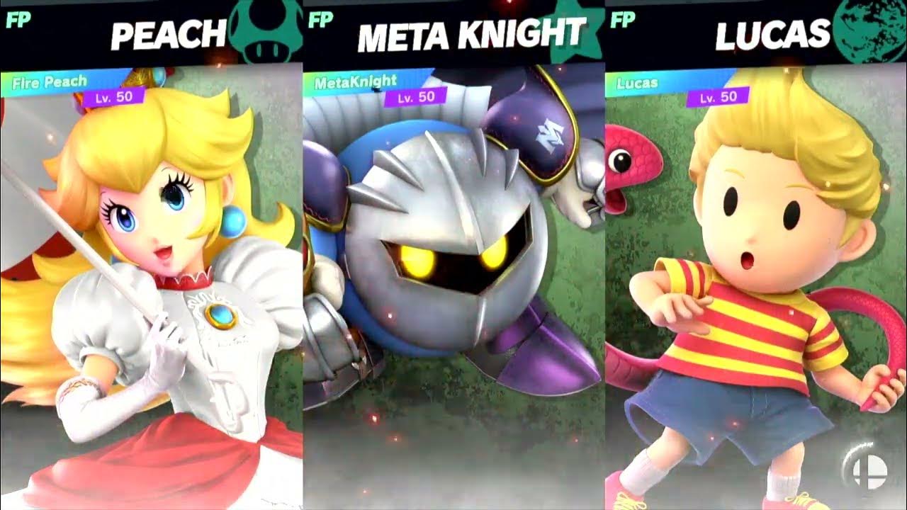Super Smash Bros Ultimate Amiibo Fights – 11pm Finals Fire Peach vs Meta Knight vs Lucas - YouTube