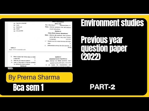 environment studies | bca sem 1 | 2020 previous year question paper ...