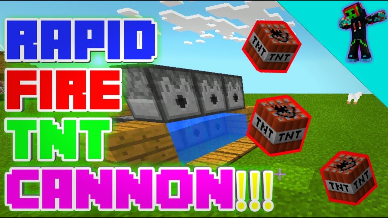 [Redstone] Rapid Fire TnT Cannon - YouTube