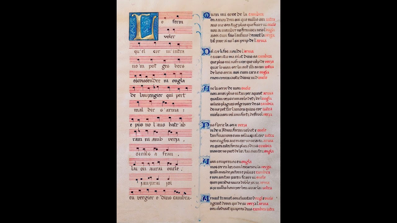 Introduction to Troubadours, Arnaut Daniel's "Lo ferm voler", Afterlife ...