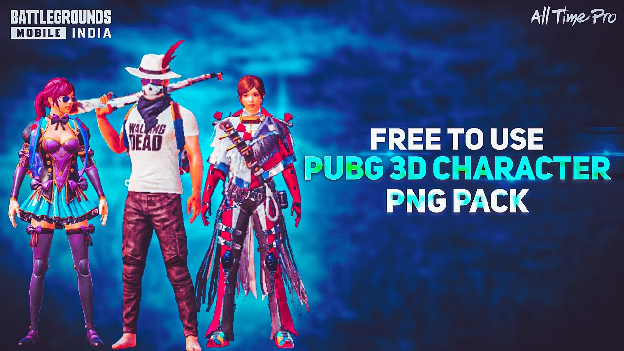 FREE TO USE BGMI 3D Characters PNG Pack 🔥 | PUBG 3D PNG For Montage ...