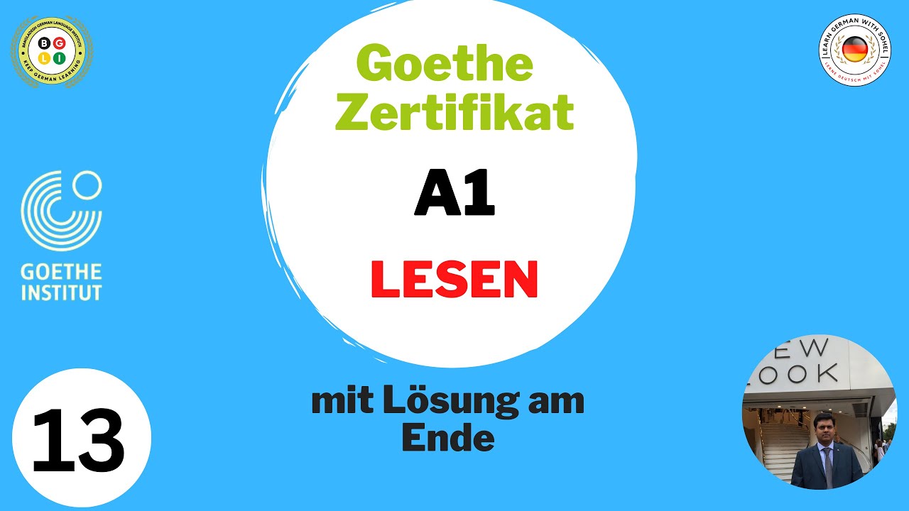 Goethe Zertifikat A1 || SD1 II Lesen mit Lösungen || Test-13 - YouTube