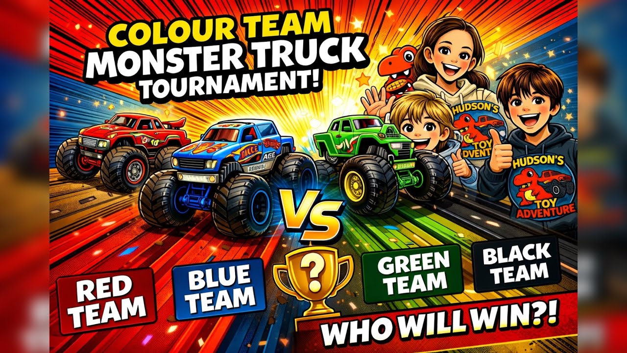 Which Colour Team is STRONGEST?! Monster Truck Tournament! - YouTube