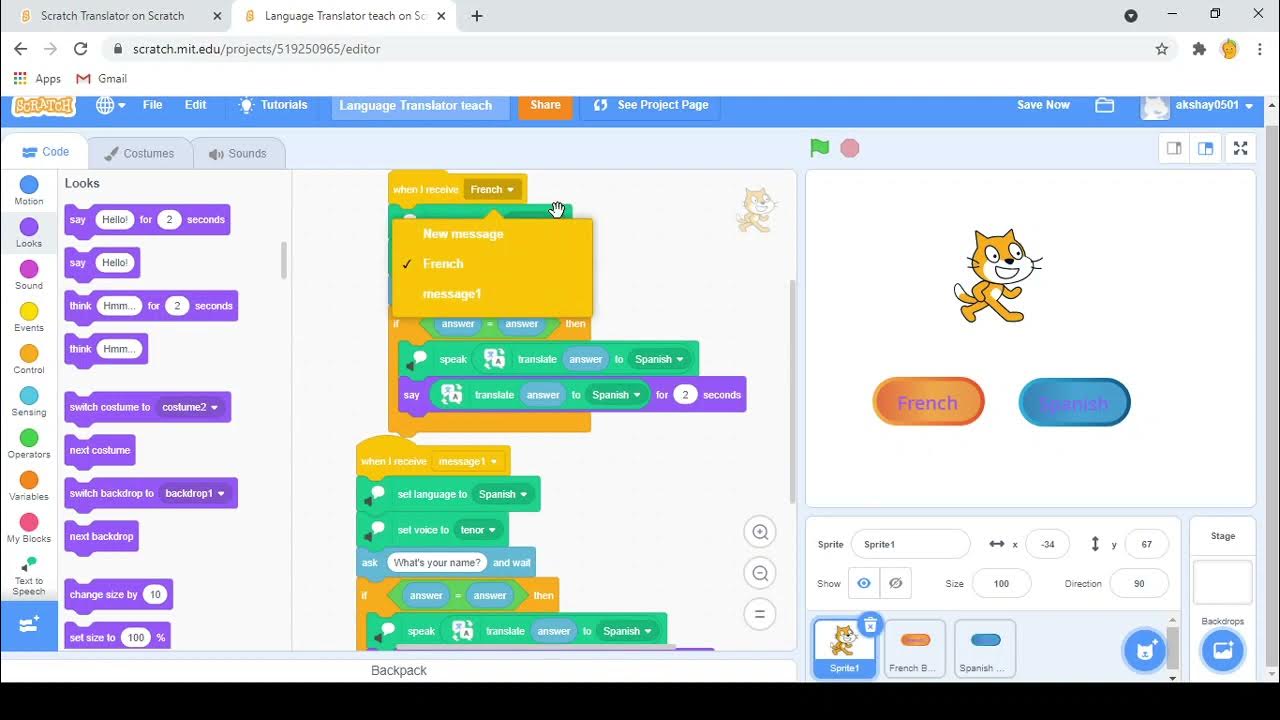 How to make a language translator on Scratch(Easy) - YouTube