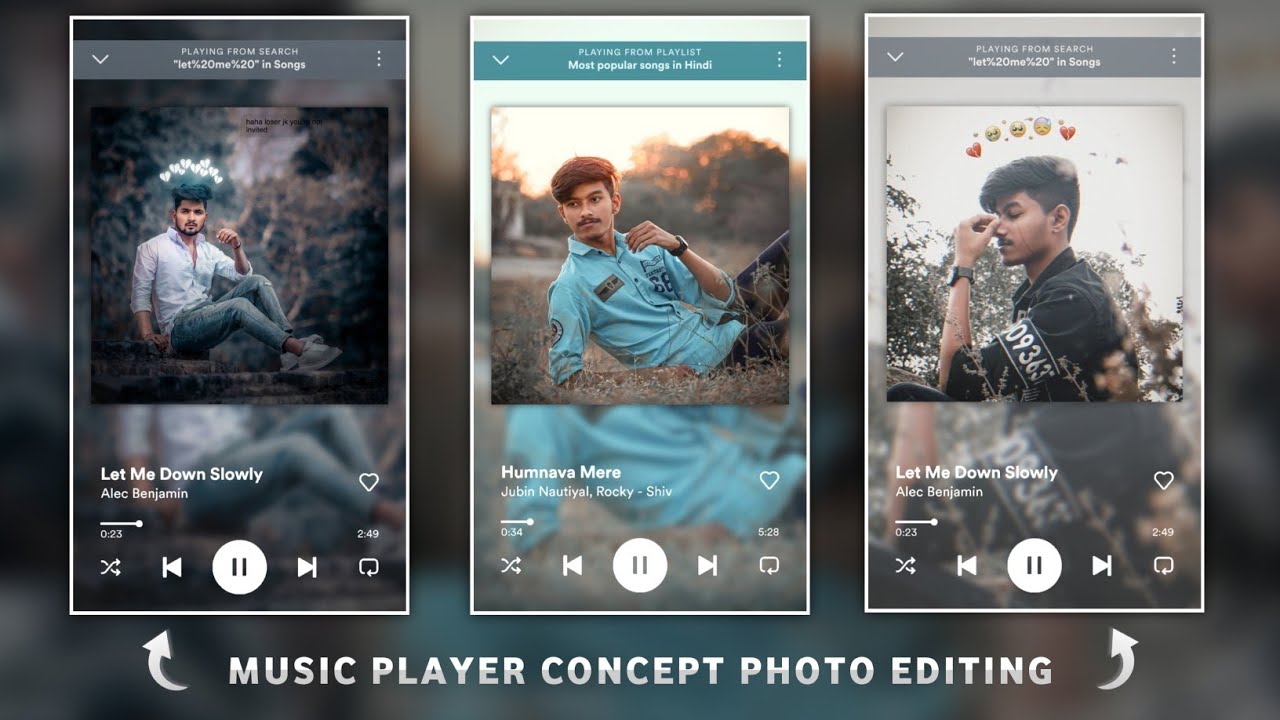 Picsart Music Player Concept Photo Editing || How to Add Music Player ...