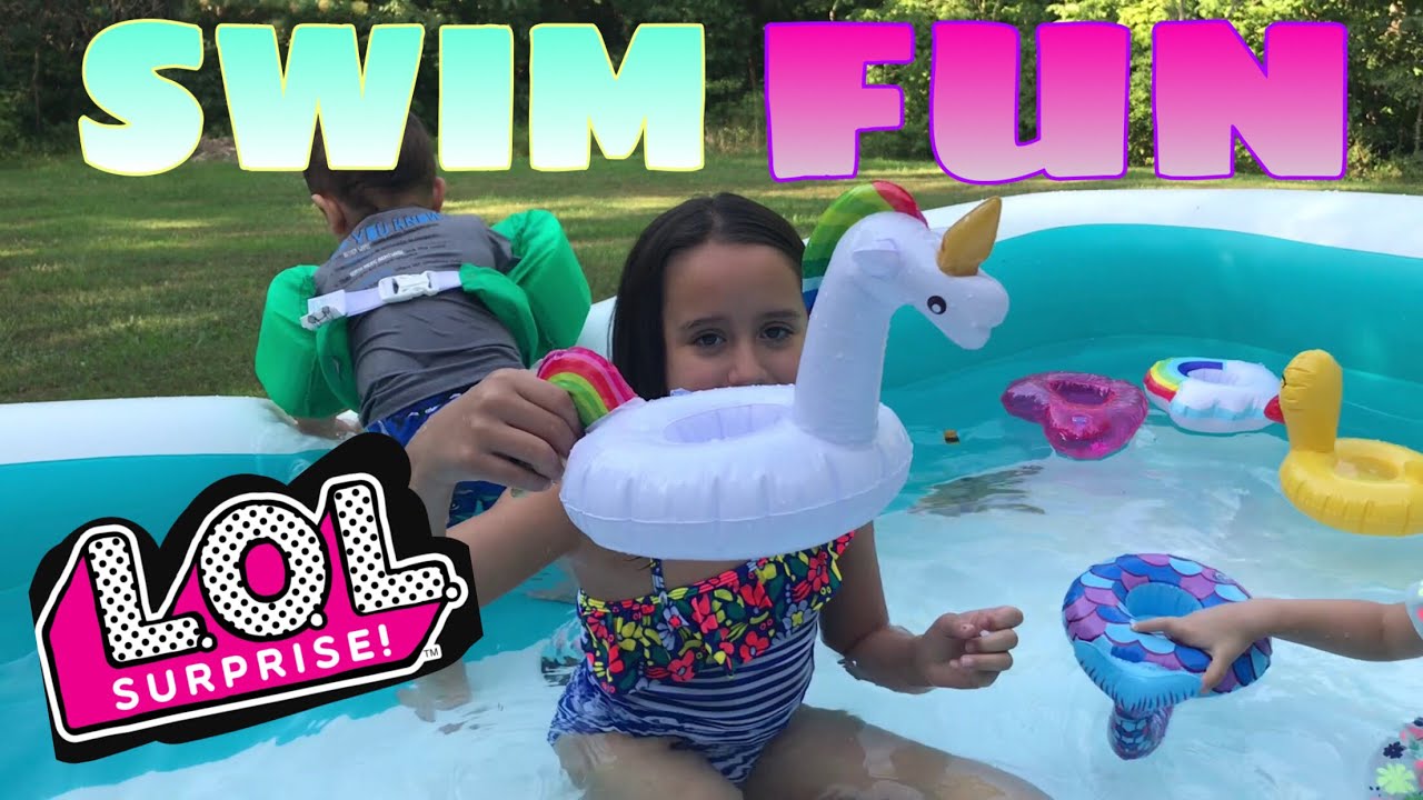 Swimming FUN With LOL Dolls And Mini Floaties - YouTube