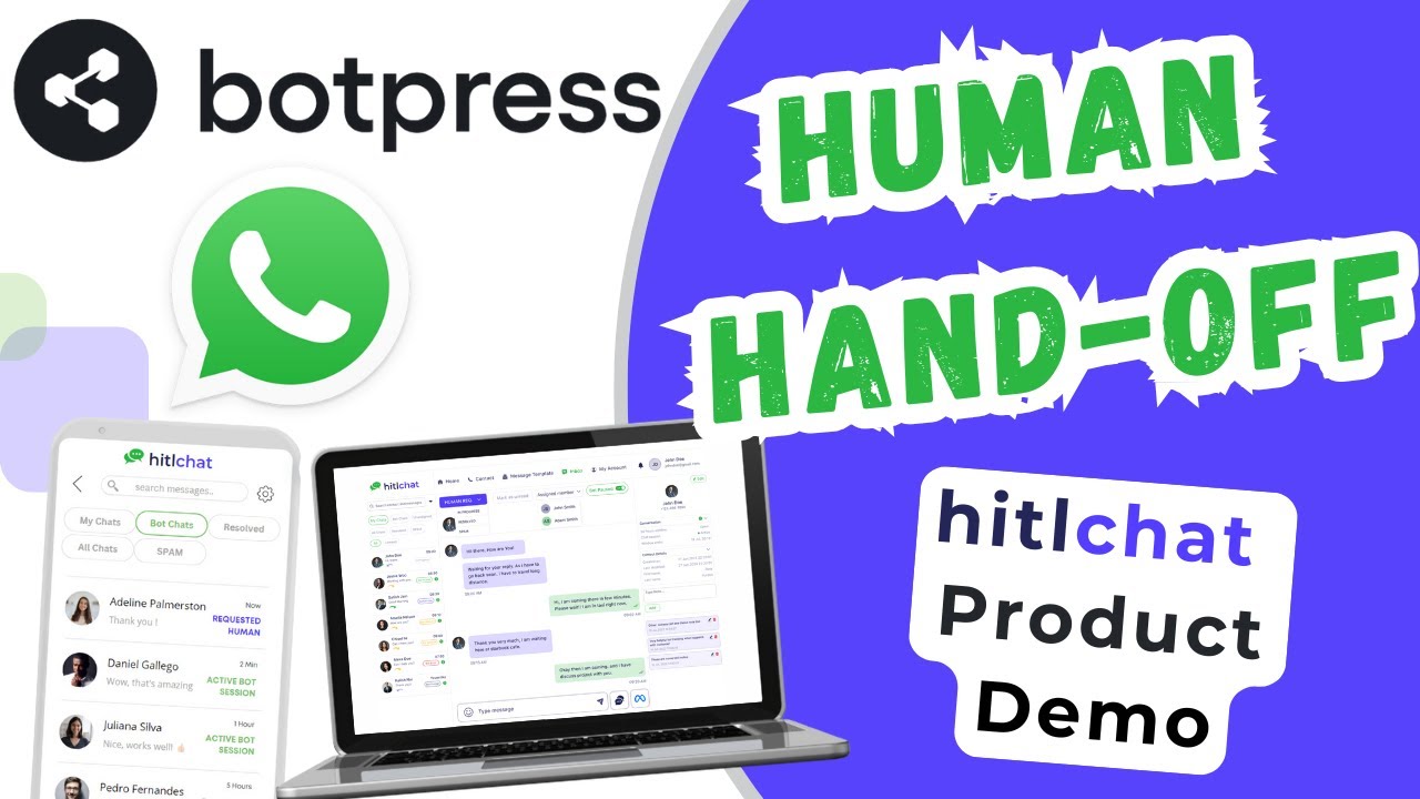 Human Hand-off for Botpress WhatsApp chatbots - Hitlchat Product Demo ...