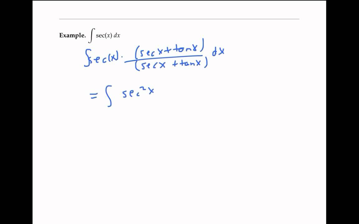 Special Trig Integrals - YouTube