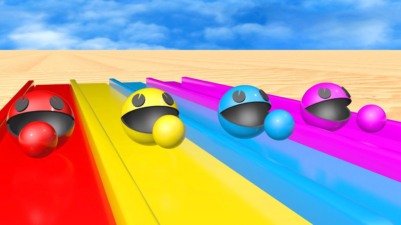 Colorful Pacman Animation - Kids Color Learning animation, kid's song ...