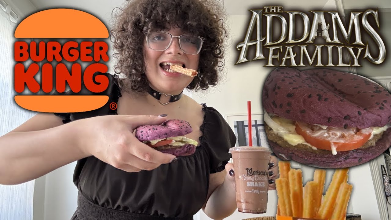 Burger King Addams Family Menu Review & WEDNESDAY WHOPPER - YouTube