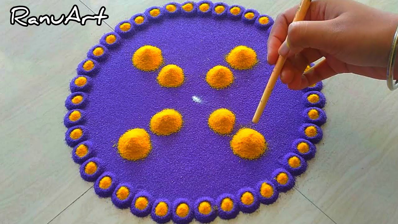 Simple Rangoli Design for New Year/Mandala Design/Satisfying Art ...