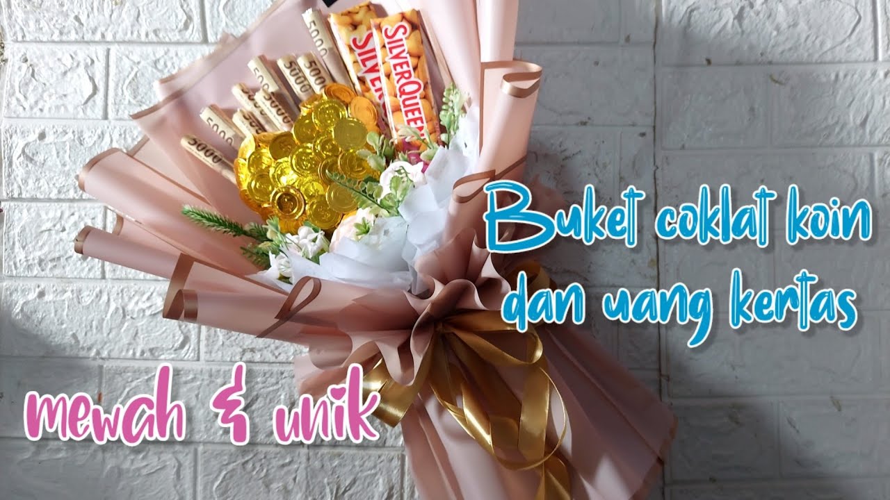Tutorial buket love coklat koin dan uang kertas yang mewah dan unik ...