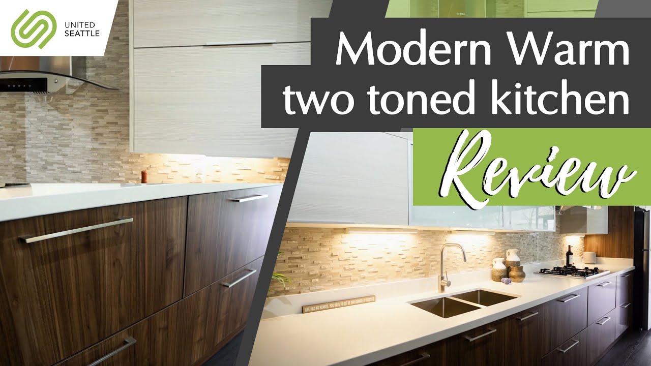 Modern Warm two toned Kitchen | Kitchen Review - YouTube