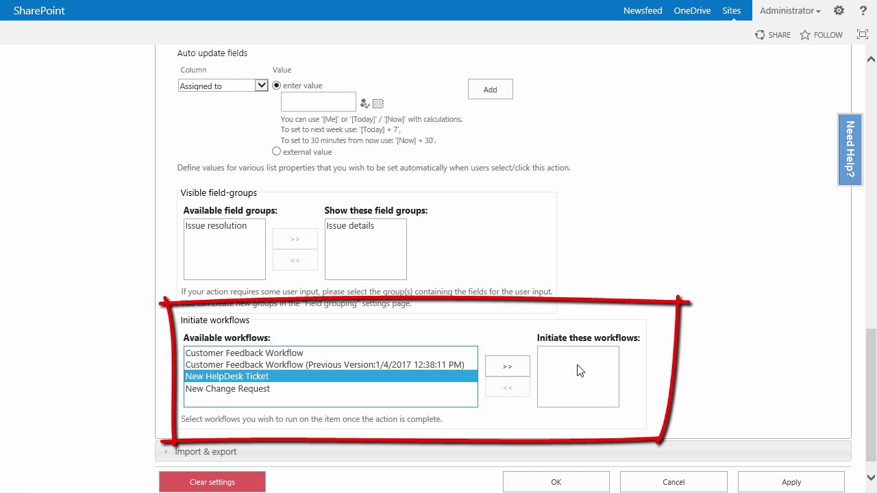 08 Create a list action that triggers selected workflows after the item ...