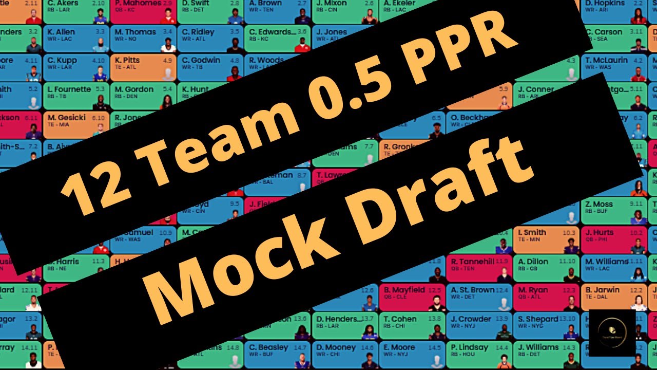 12 Team PPR Mock Draft - Sept 1st - YouTube