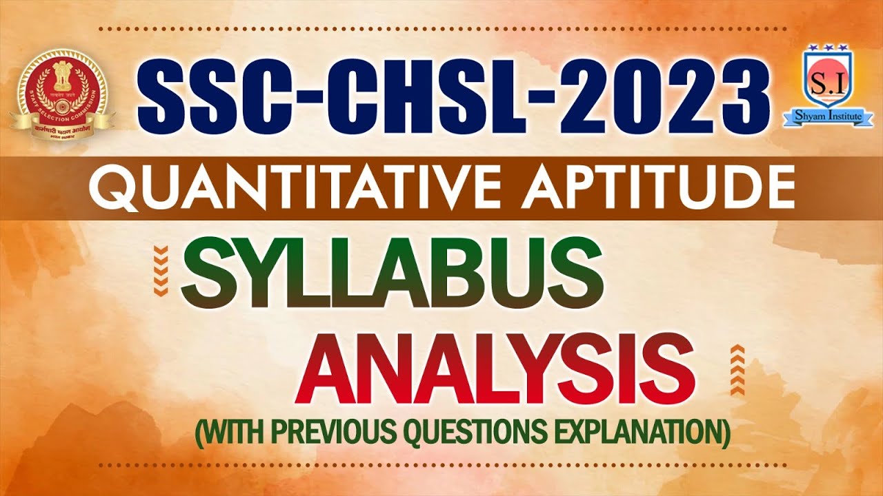 SSC CHSL Arithmetic | New Syllabus with Blue Print | Previous Questions ...