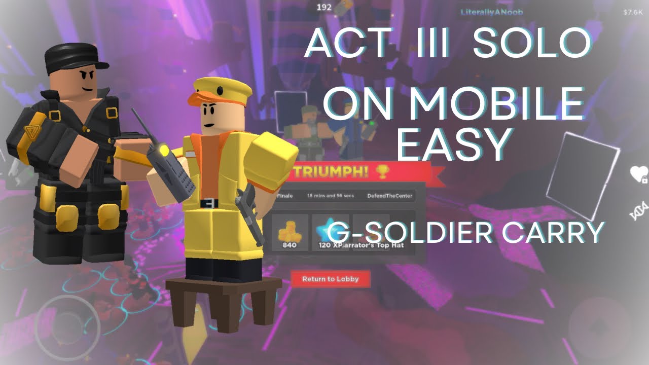TDS | Act III Solo on Mobile with Only G-Soldier and Commander (Before ...