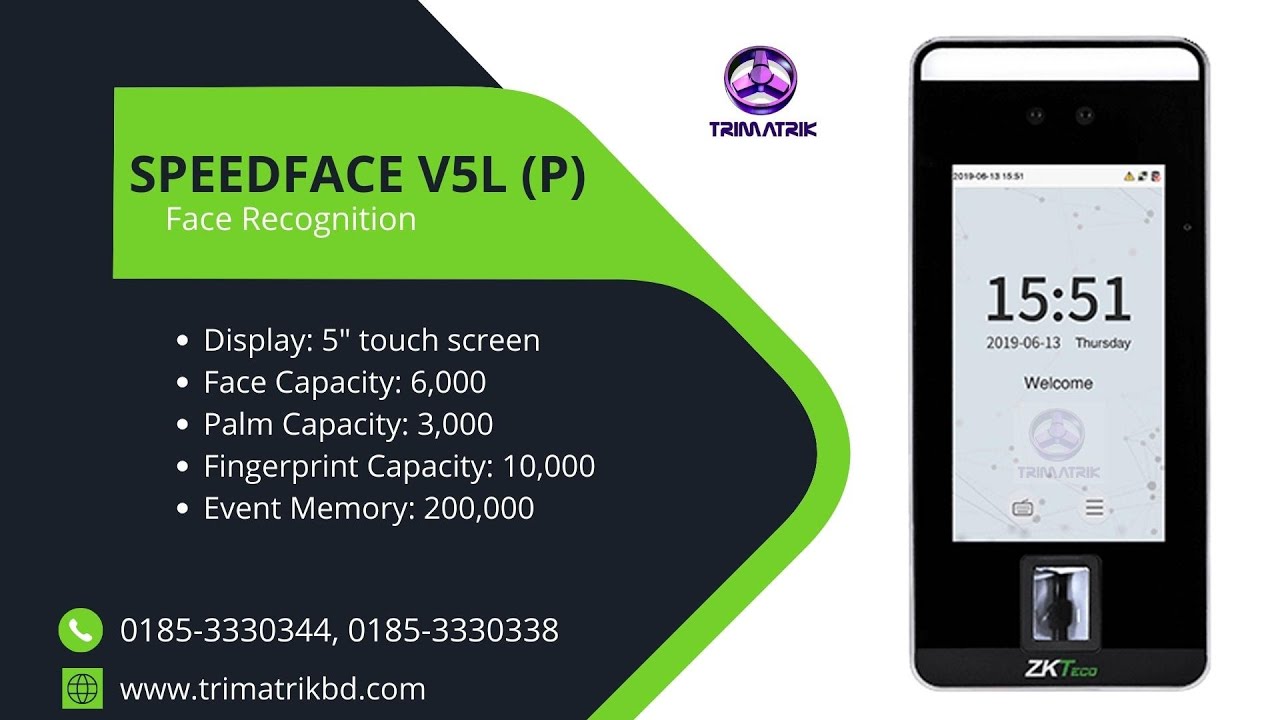 Zkteco Speedface V5LP / V5L Unboxing and Best Price in Bangladesh - YouTube
