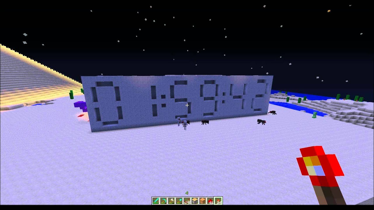 Minecraft digital clock by matynator - YouTube