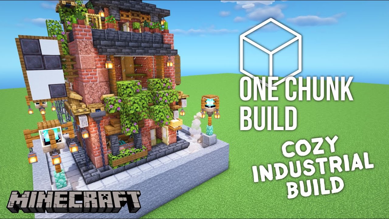 Minecraft One Chunk Build | Cozy Industrial Build [ Subtitles ] - YouTube