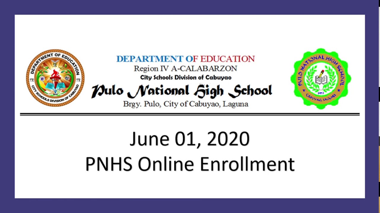 HOW TO - Pulo National High School Online Enrollment - YouTube