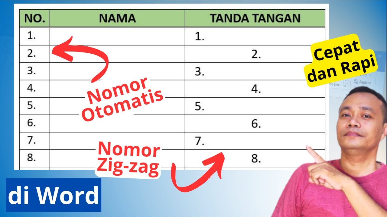 Nomor Urut Otomatis dan Zig zag di Microsoft Word | Create Automatic ...