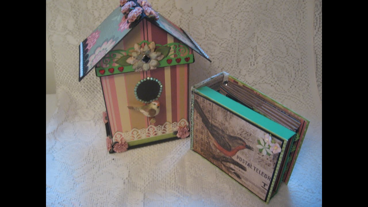 Birdhouse and Scrapbook Mini Album Set (Tutorial available) - YouTube