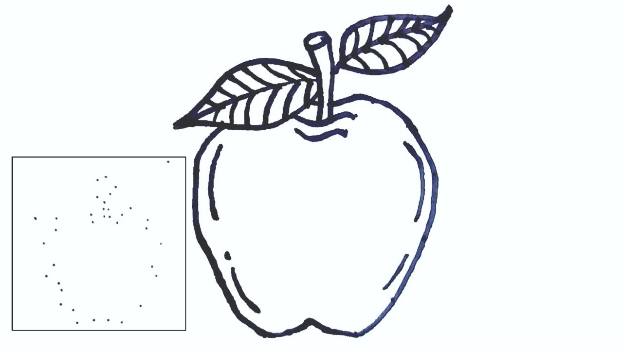 How to draw an Apple with dot || Dots drawing || Rupkotha Drawing ...