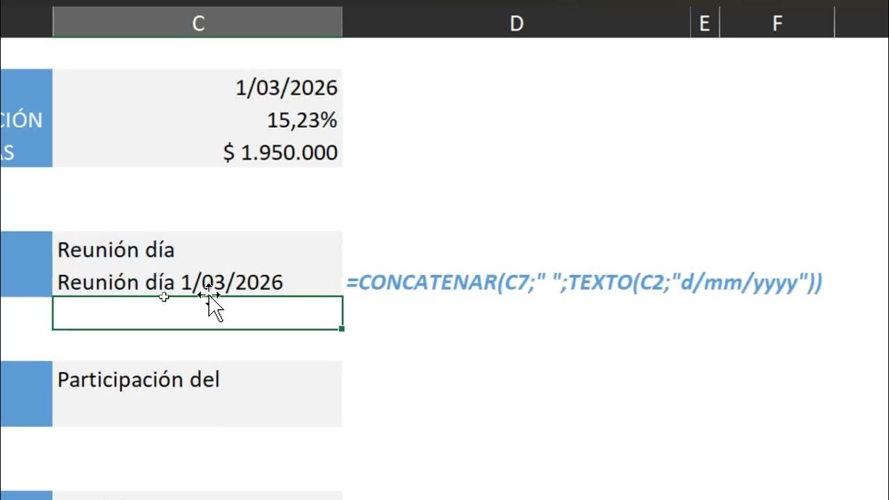 Cómo Concatenar Celdas en Excel con la Función TEXTO: Tutorial - YouTube