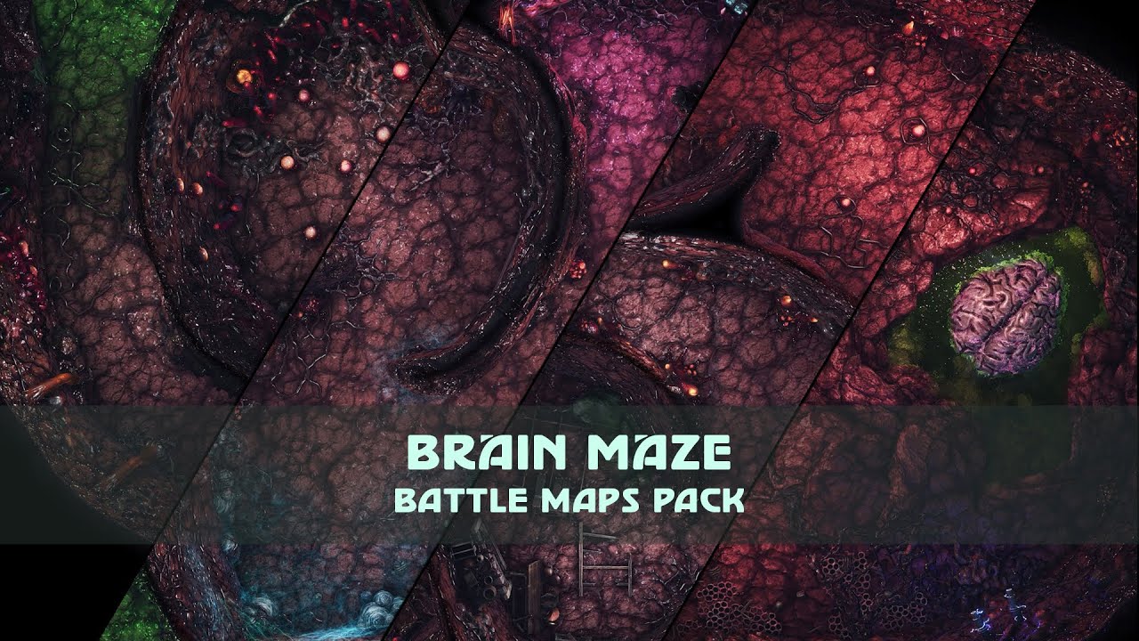 Animated Dungeon Maps - BRAIN MAZE battle maps preview - YouTube
