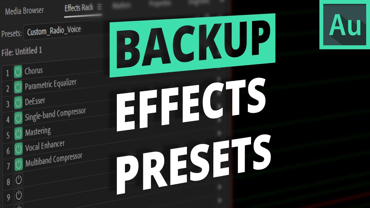 How to Backup Effects Rack Presets in Adobe Audition - YouTube