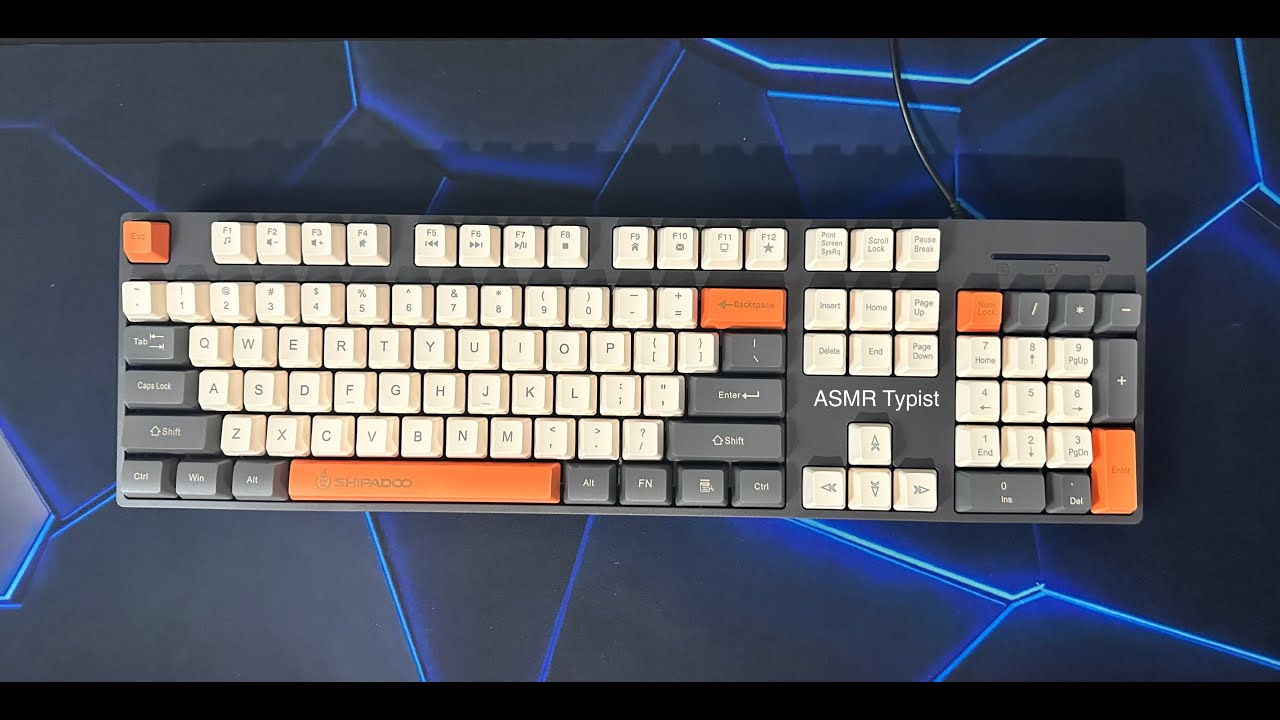 ASMR Typing on a Gray SHIPADOO K600 Wired USB Keyboard - YouTube
