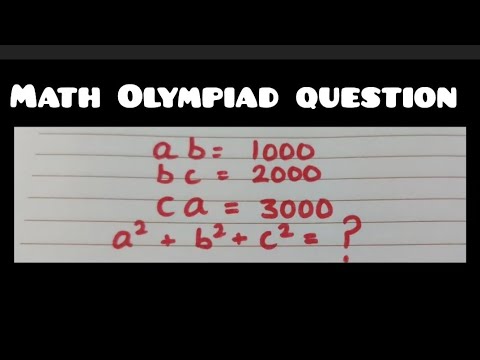 Math Olympiad question | If ab =1000, bc=2000, ac=3000 then a^2+b^2+c^2 ...