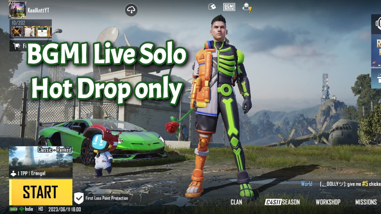 BGMI Live Solo Hot Drop Only Rush Gameplay - YouTube