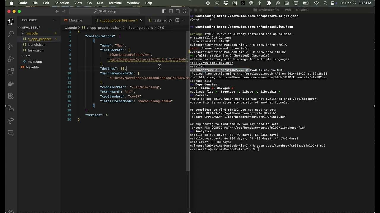 SFML VS Code macOS Setup Tutorial | Inspired by Beatzoid's Repo - YouTube