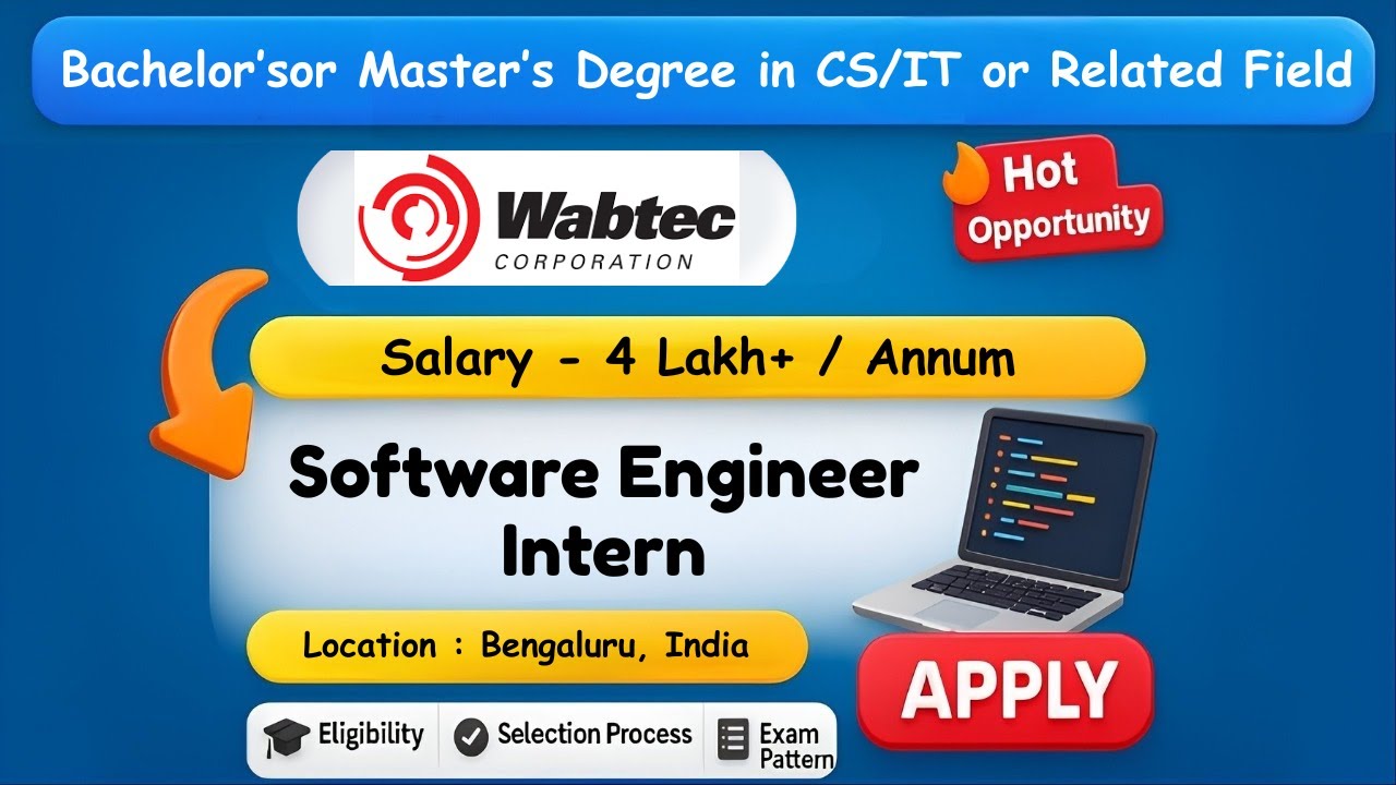 Wabtec Off Campus Drive for Fresher 2024/2025 Software Engineer Intern ...