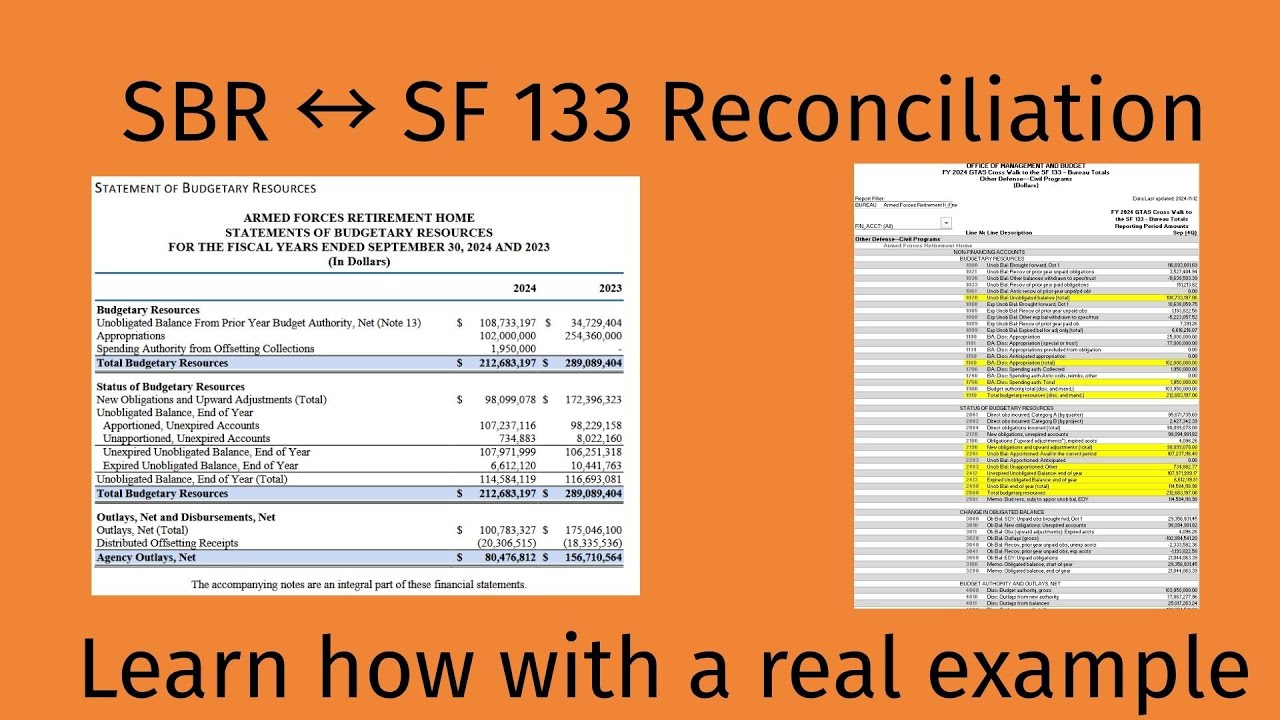 How to Reconcile Your SBR to SF 133: Step-by-Step Tutorial for Federal ...