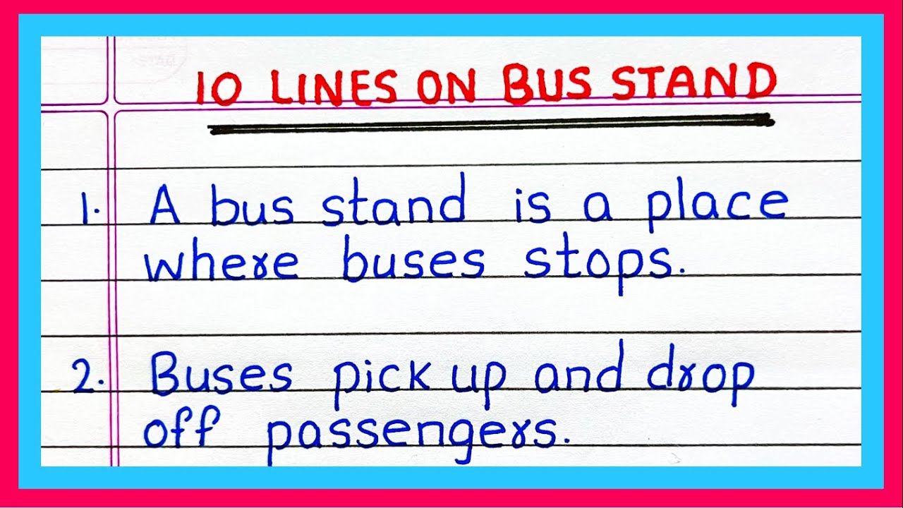 Few Lines on Bus Stand | 10 Lines on Bus Stand | in English - YouTube