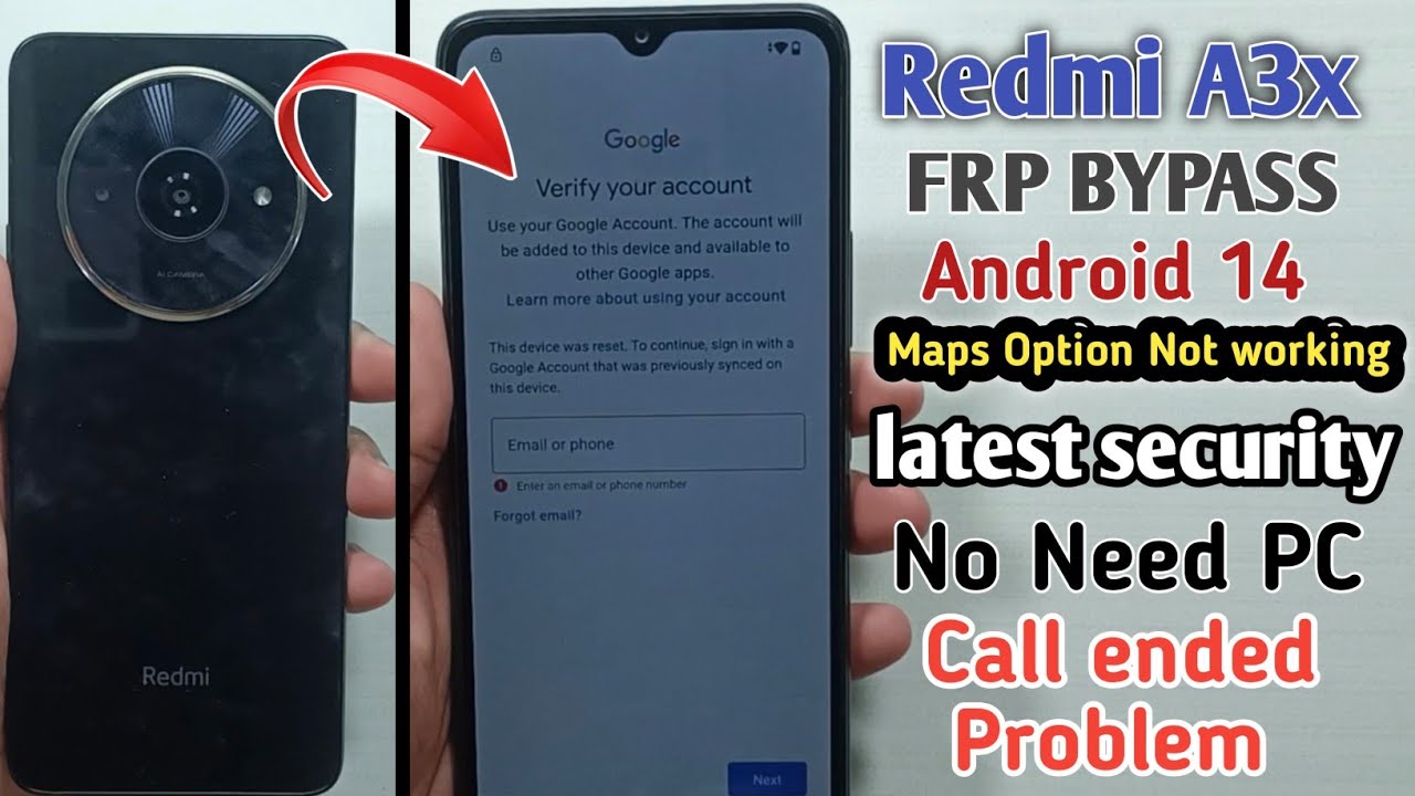 Redmi A3x Frp Bypass | maps Not work | New Security Android 14 | Redmi ...