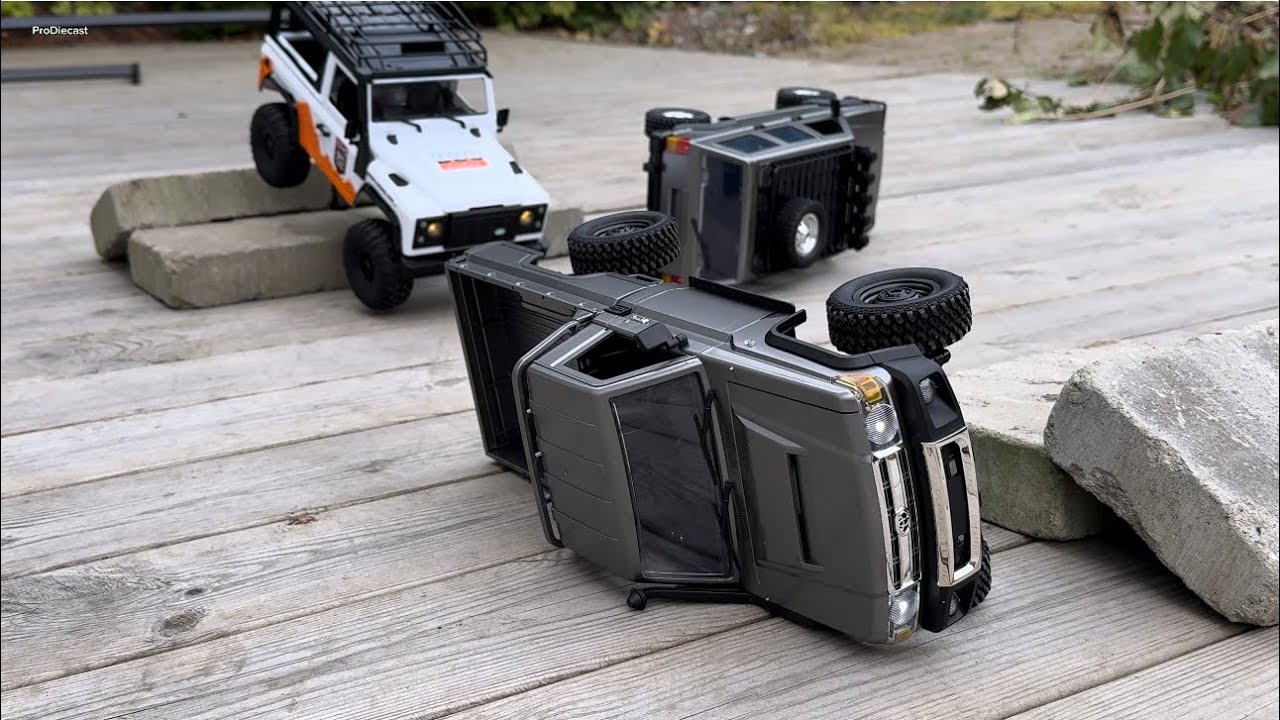 Rc Cars obstacle climb test Land Rover, Toyota land Cruiser, Jeep ...