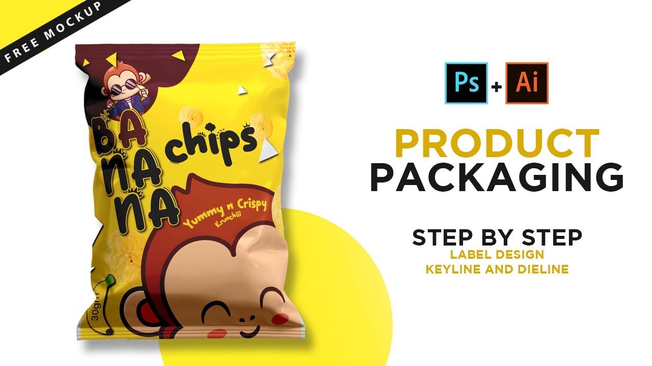 Banana Chips Label - Product Packaging Design in Illustrator/Photoshop ...