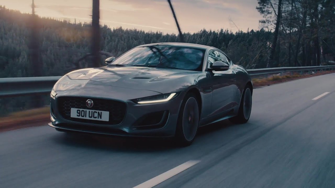 New Jaguar F-TYPE P300 First Edition Coupé in Eiger Grey Driving Video ...