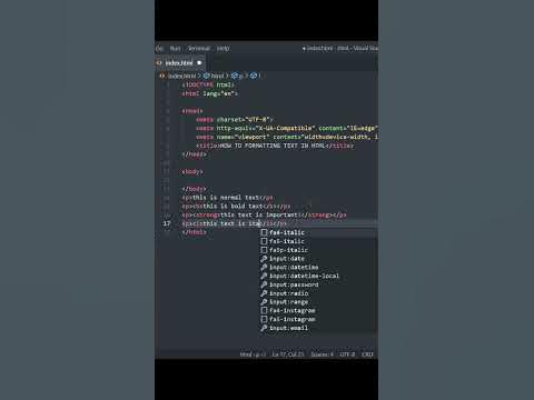 HOW TO FORMATTING TEXT IN HTML #html #shorts - YouTube