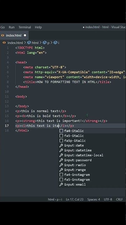 HOW TO FORMATTING TEXT IN HTML #html #shorts - YouTube