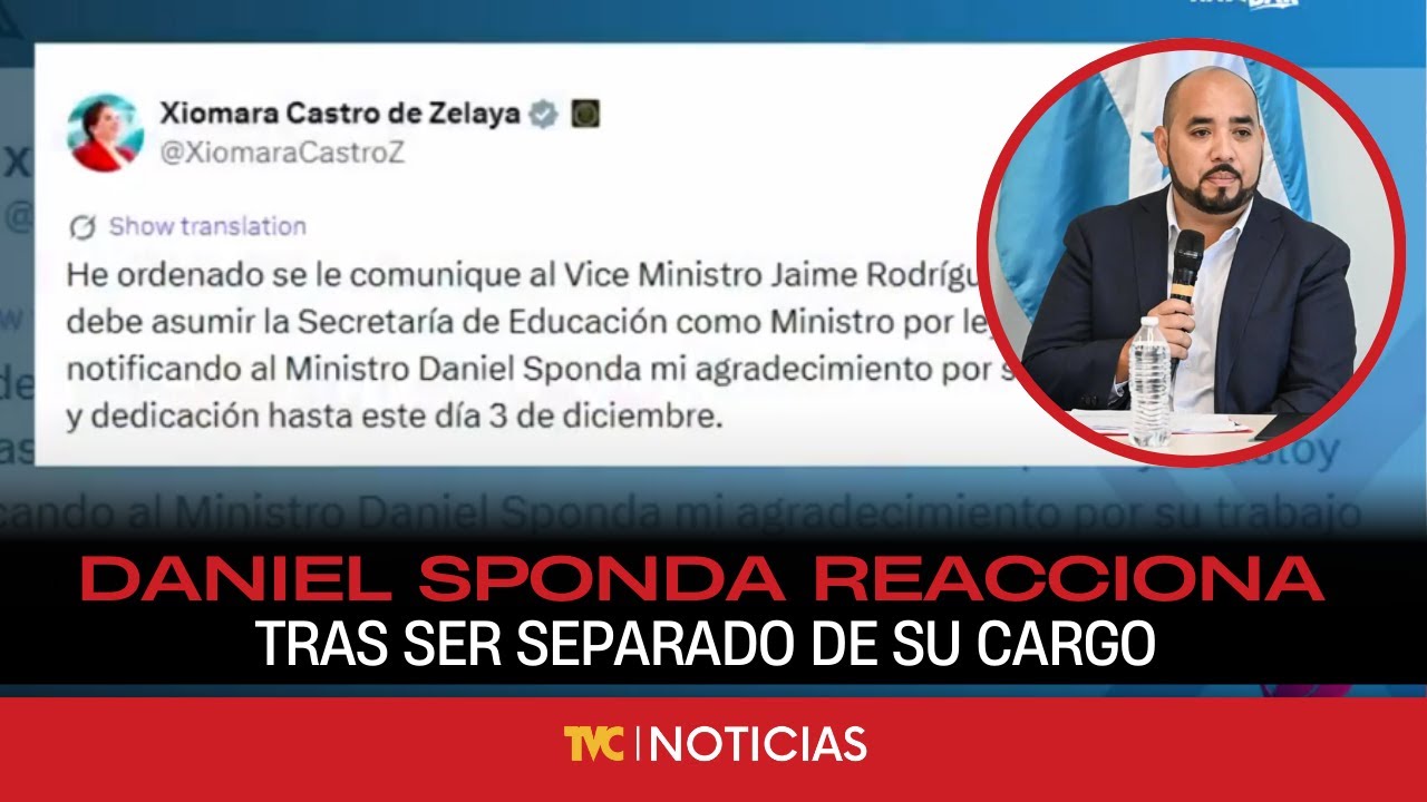 Daniel Sponda reacciona tras ser separado de su cargo como ministro de ...