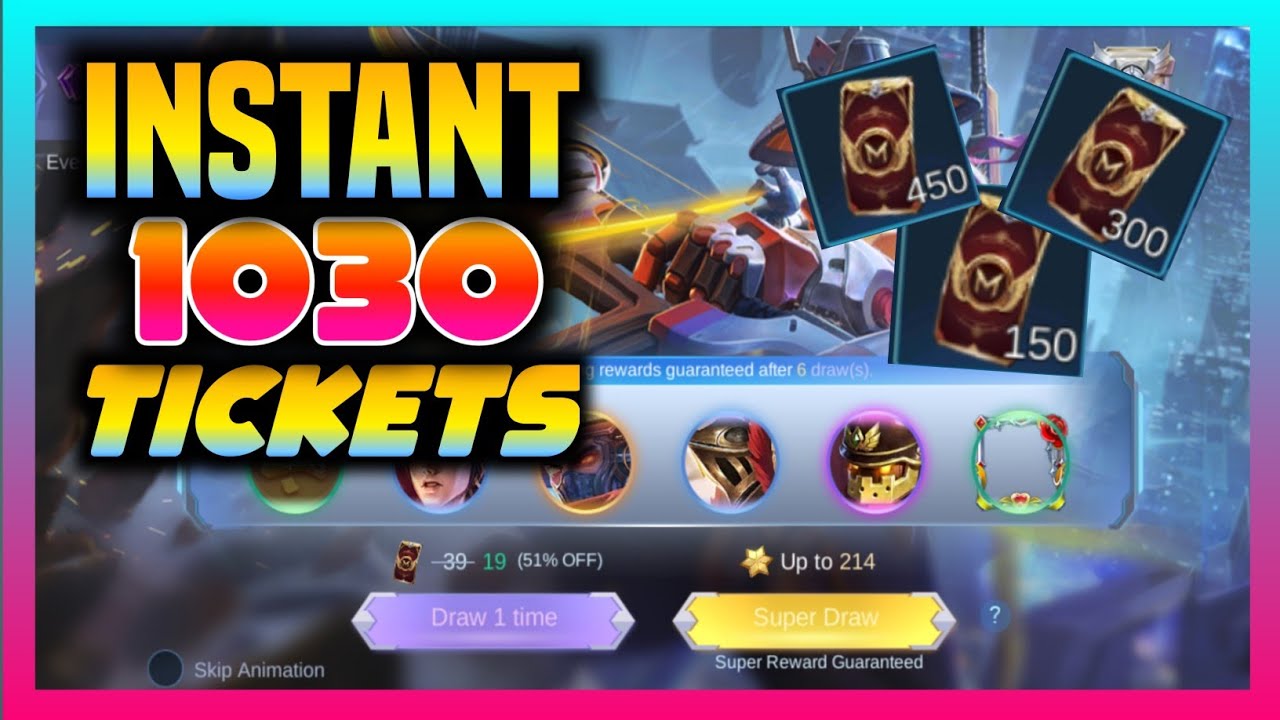 Tips to get Instant 1030 tickets in epic showcase mobile legends event ...