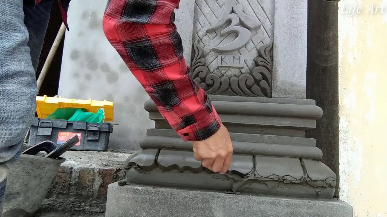 How to make cement pillar feet - YouTube